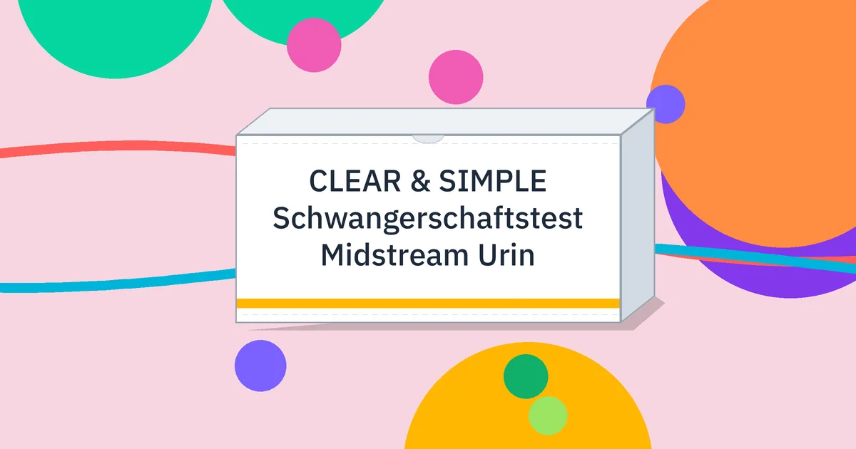 Symbolbild: Packung mit der Aufschrift CLEAR & SIMPLE Schwangerschaftstest Midstream Urin (PZN 15385052) – Verfügbarkeit und Bezug in Apotheken in Frankfurt am Main