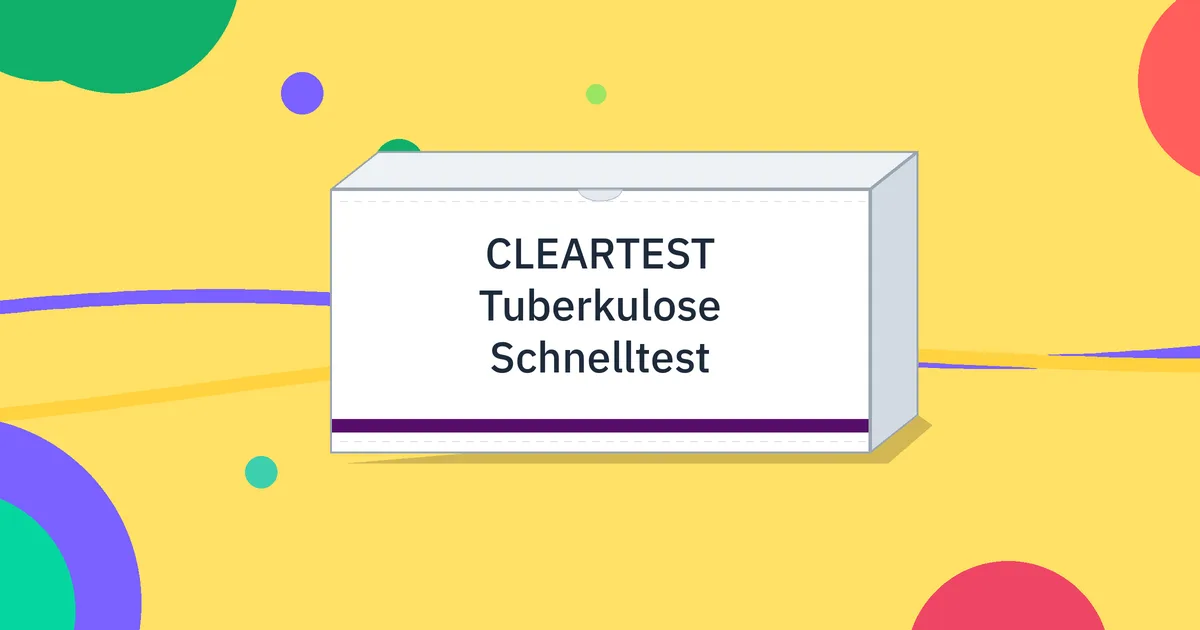 Symbolbild: Packung mit der Aufschrift CLEARTEST Tuberkulose Schnelltest (PZN 13228963) – Verfügbarkeit und Bezug in Apotheken in Frankfurt am Main