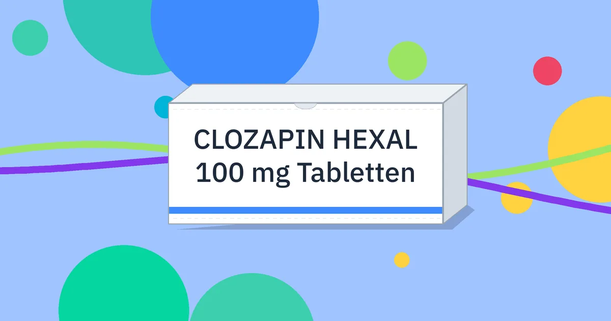 Symbolbild: Packung mit der Aufschrift CLOZAPIN HEXAL 100 mg Tabletten (PZN 01403728) – Verfügbarkeit und Bezug in Apotheken in Frankfurt am Main
