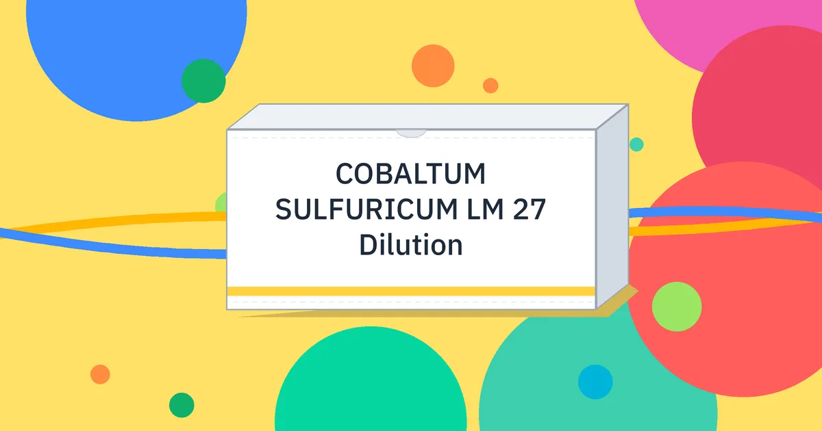 Symbolbild: Packung mit der Aufschrift COBALTUM SULFURICUM LM 27 Dilution (PZN 12824723) – Verfügbarkeit und Bezug in Apotheken in Frankfurt am Main