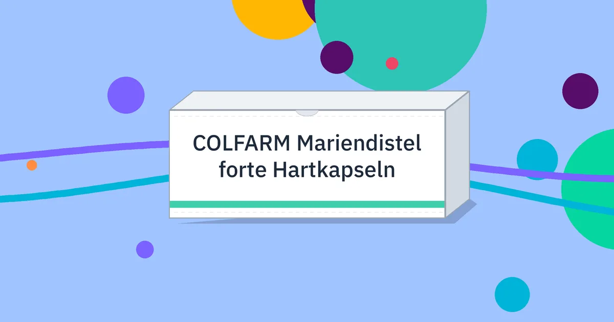 Symbolbild: Packung mit der Aufschrift COLFARM Mariendistel forte Hartkapseln (PZN 20934839) – Verfügbarkeit und Bezug in Apotheken in Frankfurt am Main