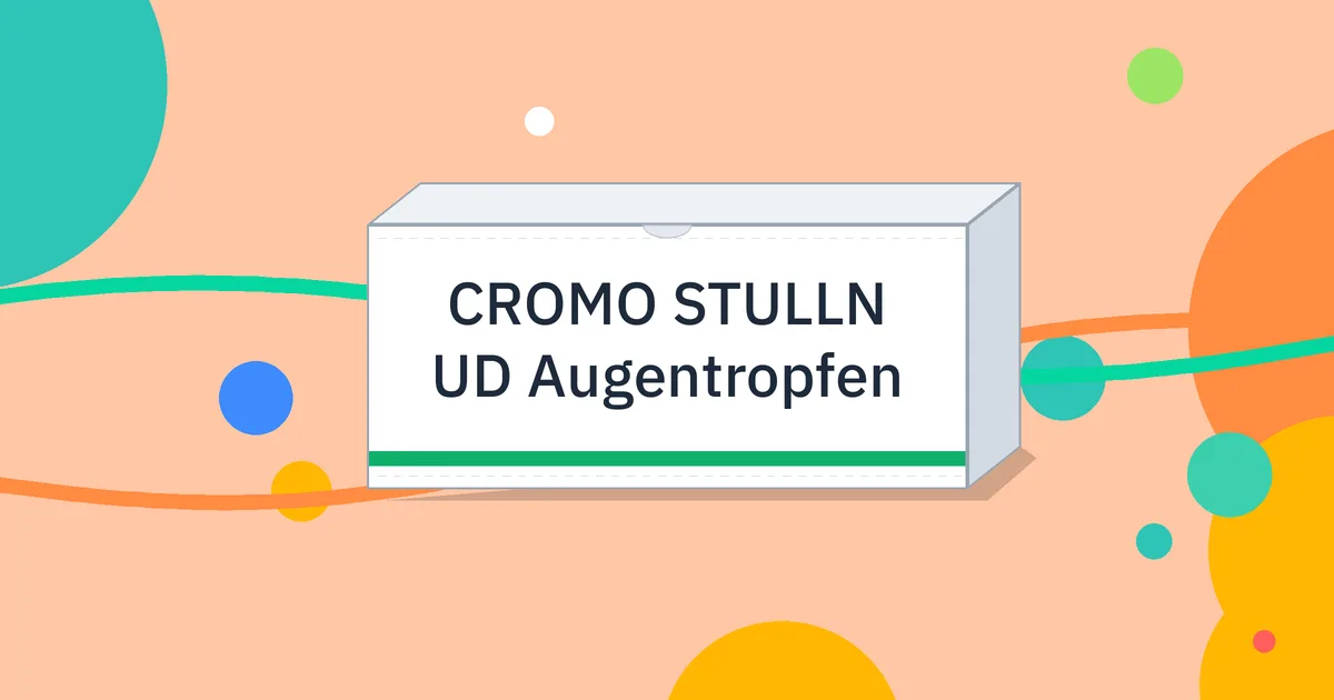 Symbolbild: Packung mit der Aufschrift CROMO STULLN UD Augentropfen (PZN 07666400) – Verfügbarkeit und Bezug in Apotheken in Frankfurt am Main