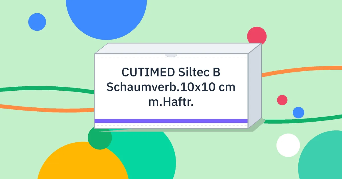 Symbolbild: Packung mit der Aufschrift CUTIMED Siltec B Schaumverb.10x10 cm m.Haftr. (PZN 18126687) – Verfügbarkeit und Bezug in Apotheken in Frankfurt am Main
