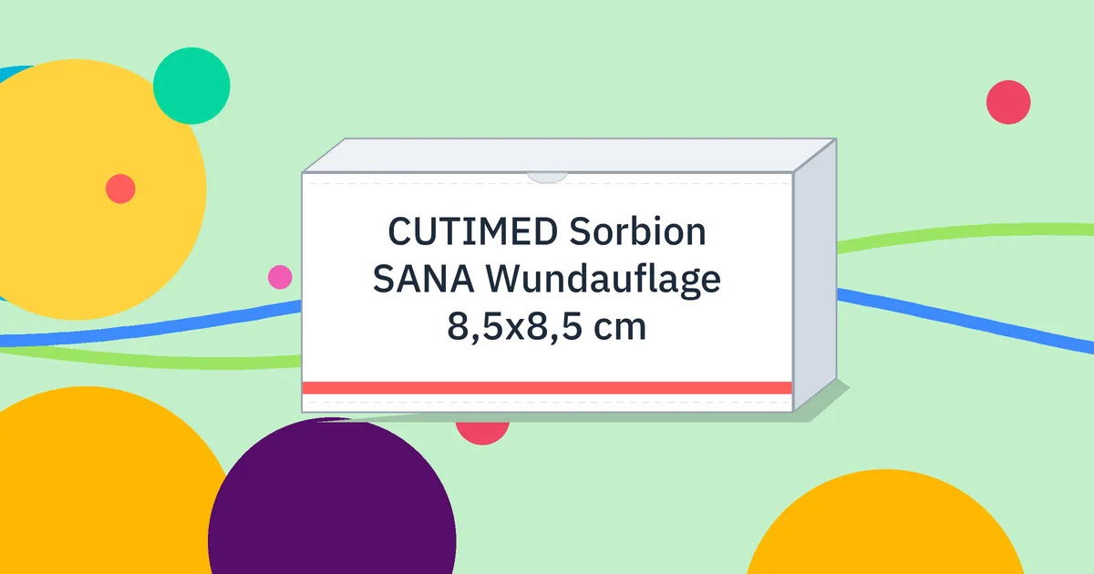 Symbolbild: Packung mit der Aufschrift CUTIMED Sorbion SANA Wundauflage 8,5x8,5 cm (PZN 11361563) – Verfügbarkeit und Bezug in Apotheken in Frankfurt am Main
