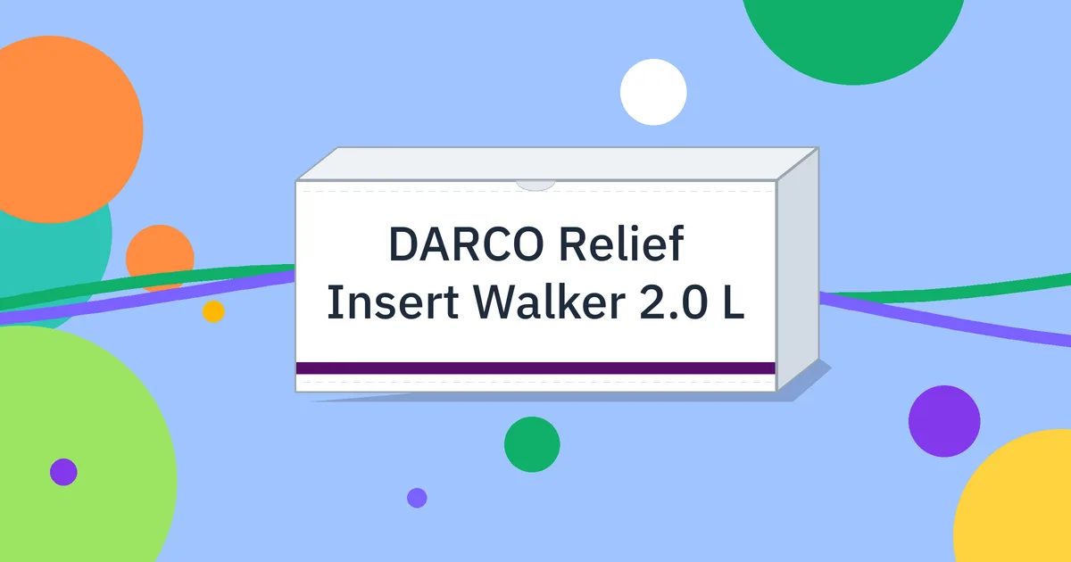 Symbolbild: Packung mit der Aufschrift DARCO Relief Insert Walker 2.0 L (PZN 18322951) – Verfügbarkeit und Bezug in Apotheken in Frankfurt am Main