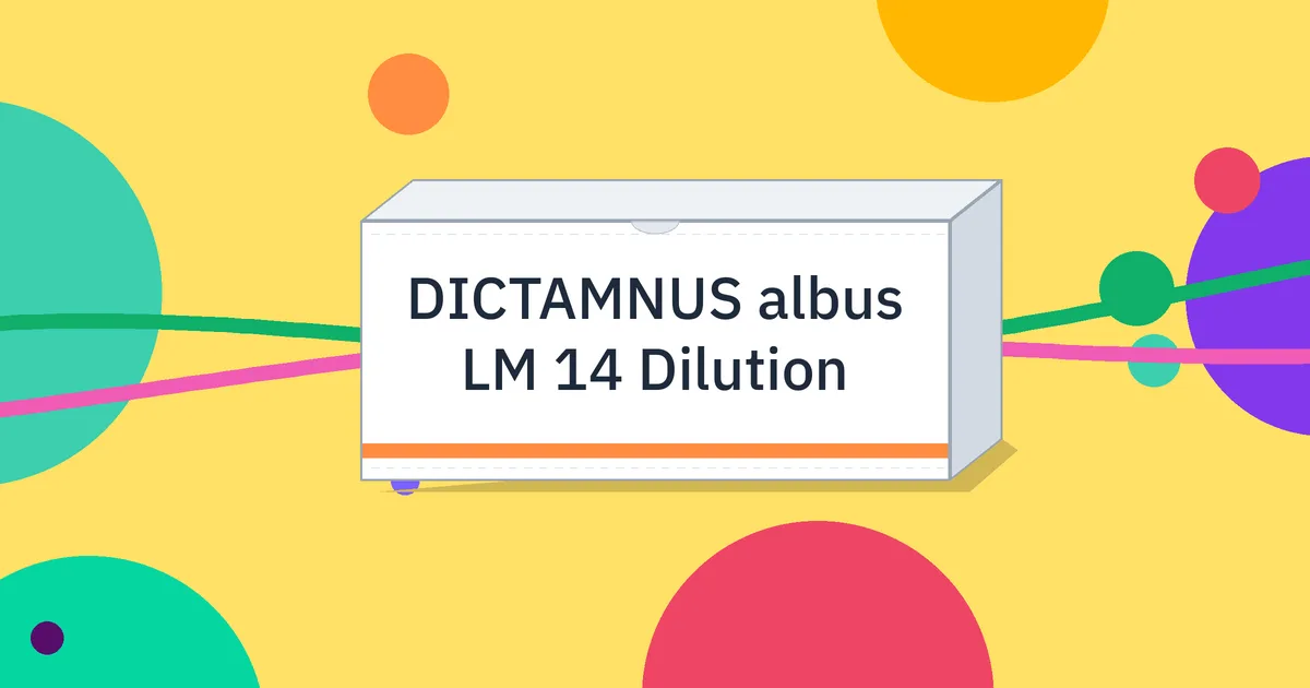 Symbolbild: Packung mit der Aufschrift DICTAMNUS albus LM 14 Dilution (PZN 13464712) – Verfügbarkeit und Bezug in Apotheken in Frankfurt am Main