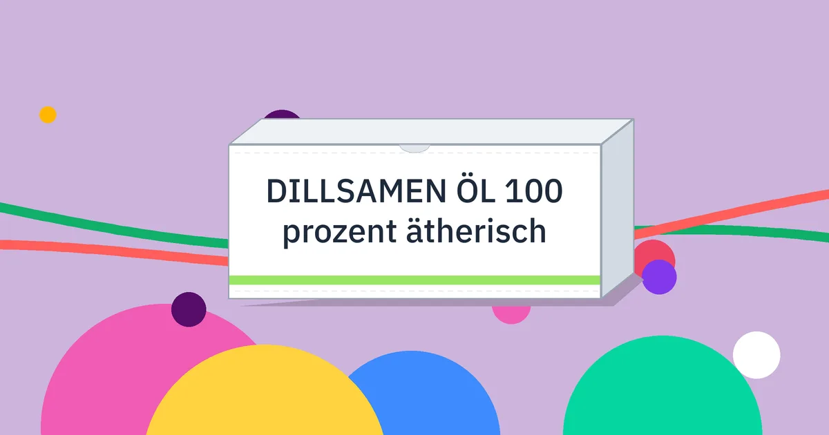 Symbolbild: Packung mit der Aufschrift DILLSAMEN ÖL 100 prozent ätherisch (PZN 07204361) – Verfügbarkeit und Bezug in Apotheken in Frankfurt am Main
