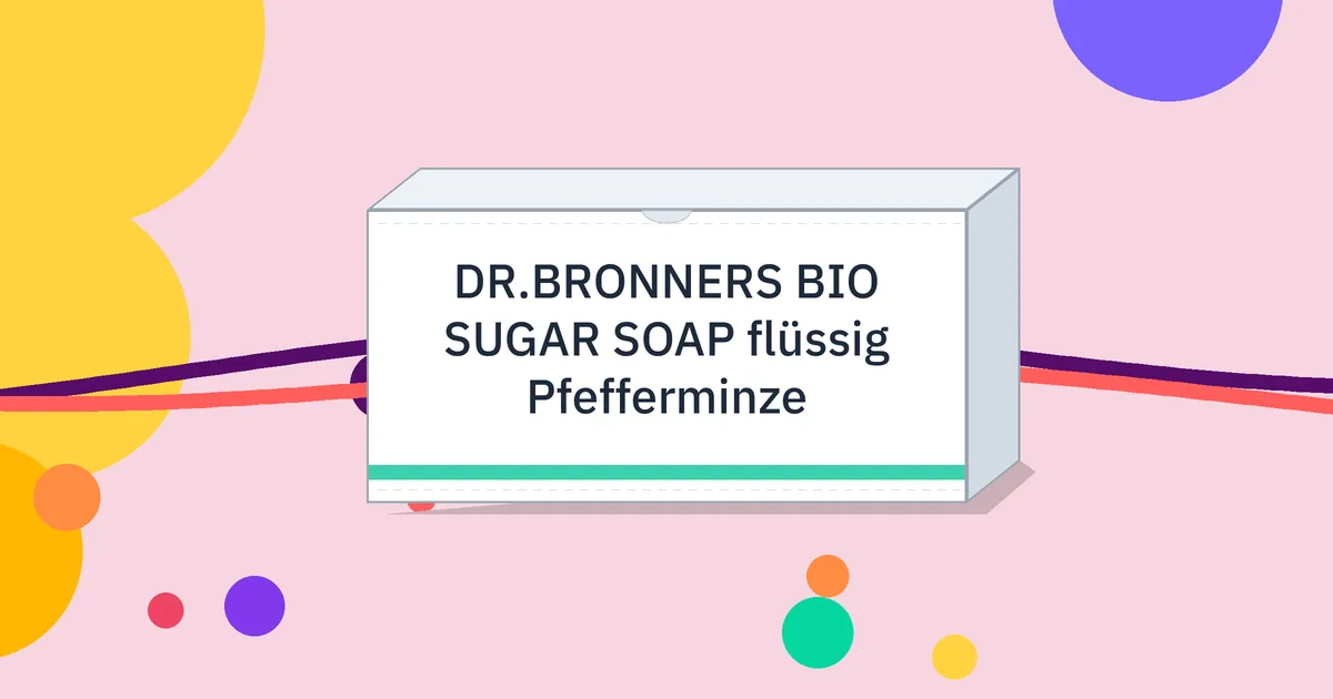Symbolbild: Packung mit der Aufschrift DR.BRONNERS BIO SUGAR SOAP flüssig Pfefferminze (PZN 19241953) – Verfügbarkeit und Bezug in Apotheken in Frankfurt am Main