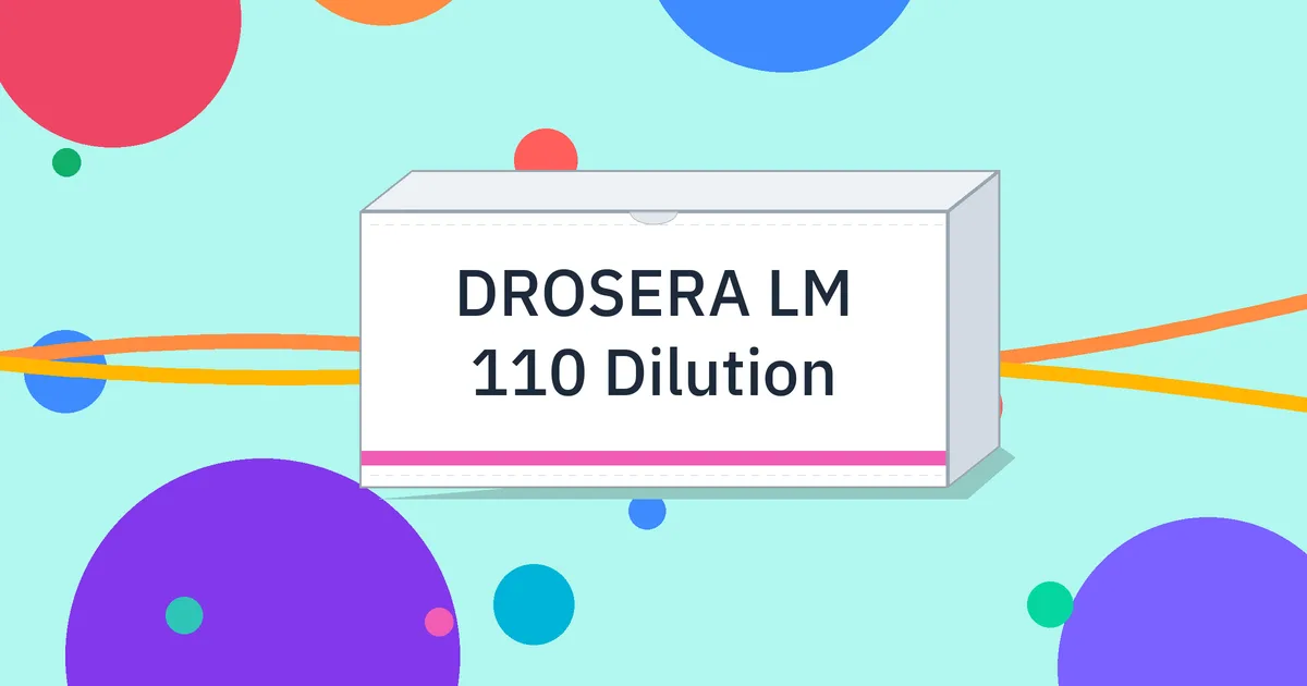 Symbolbild: Packung mit der Aufschrift DROSERA LM 110 Dilution (PZN 12843376) – Verfügbarkeit und Bezug in Apotheken in Frankfurt am Main