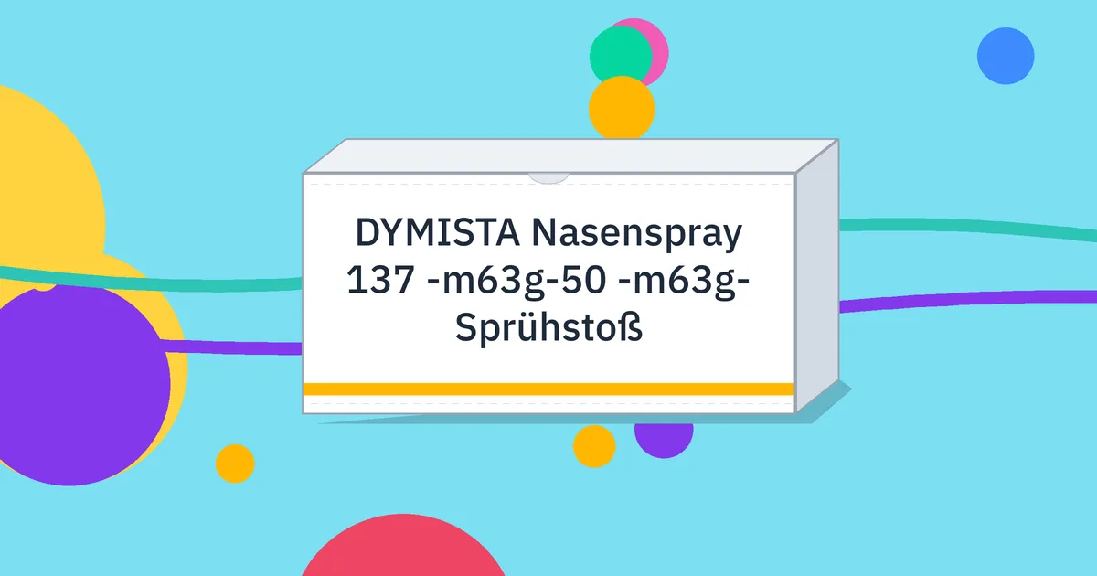 Symbolbild: Packung mit der Aufschrift DYMISTA Nasenspray 137 -m63g-50 -m63g-Sprühstoß (PZN 15385922) – Verfügbarkeit und Bezug in Apotheken in Frankfurt am Main