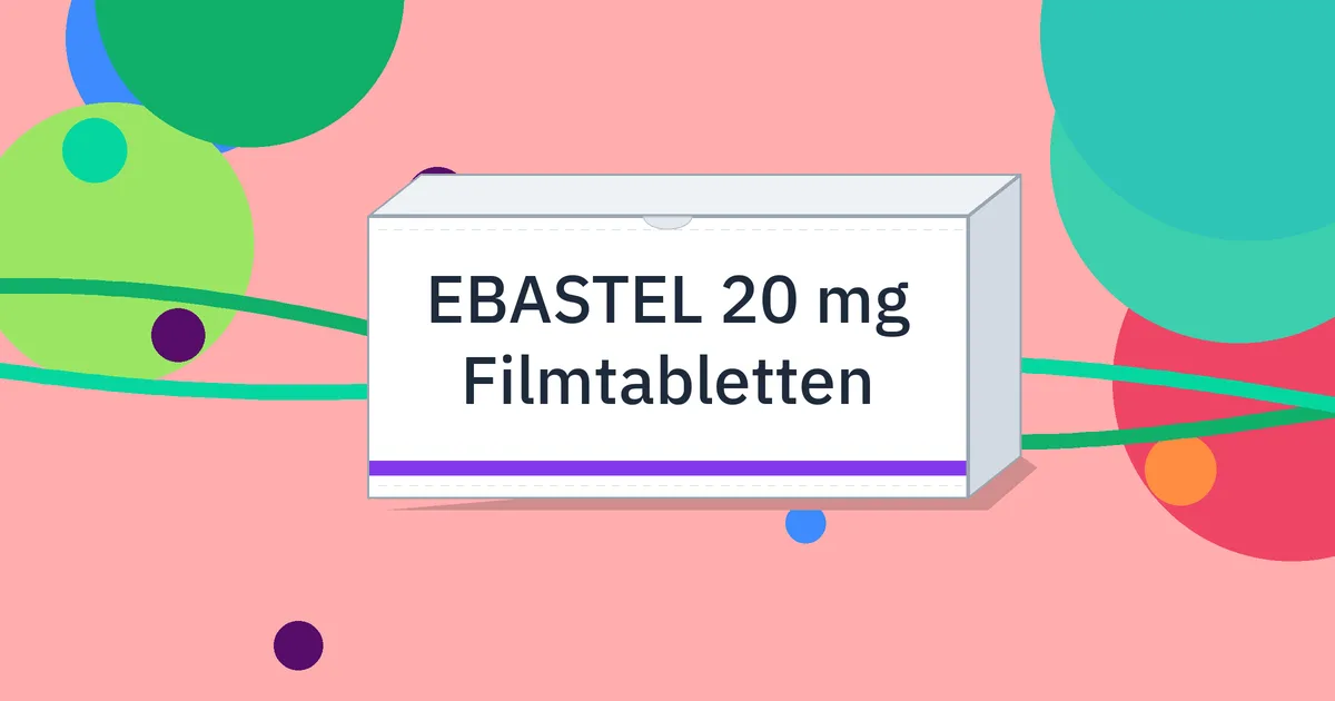 Symbolbild: Packung mit der Aufschrift EBASTEL 20 mg Filmtabletten (PZN 02748961) – Verfügbarkeit und Bezug in Apotheken in Frankfurt am Main