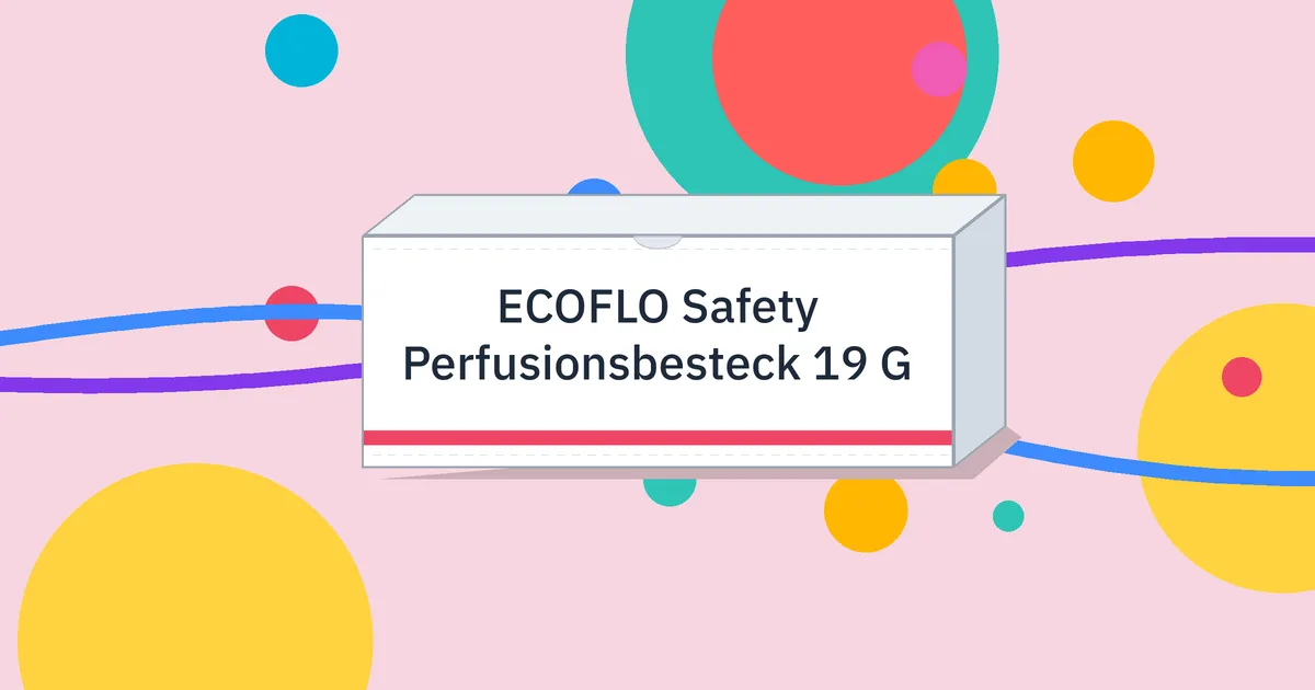 Symbolbild: Packung mit der Aufschrift ECOFLO Safety Perfusionsbesteck 19 G (PZN 19888123) – Verfügbarkeit und Bezug in Apotheken in Frankfurt am Main