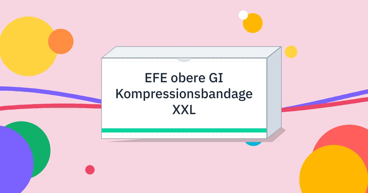 Symbolbild: Packung mit der Aufschrift EFE obere GI Kompressionsbandage XXL (PZN 13925834) – Verfügbarkeit und Bezug in Apotheken in Frankfurt am Main