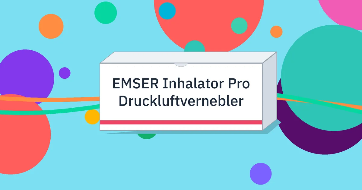 Symbolbild: Packung mit der Aufschrift EMSER Inhalator Pro Druckluftvernebler (PZN 16887956) – Verfügbarkeit und Bezug in Apotheken in Frankfurt am Main