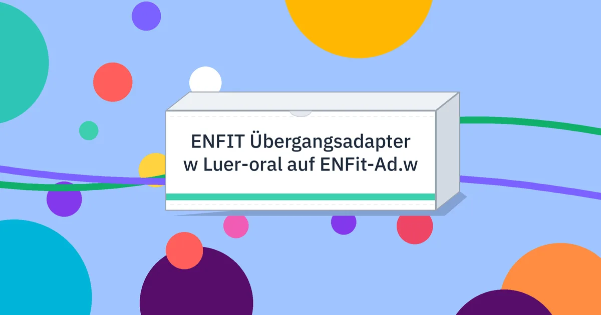 Symbolbild: Packung mit der Aufschrift ENFIT Übergangsadapter w Luer-oral auf ENFit-Ad.w (PZN 14344950) – Verfügbarkeit und Bezug in Apotheken in Frankfurt am Main