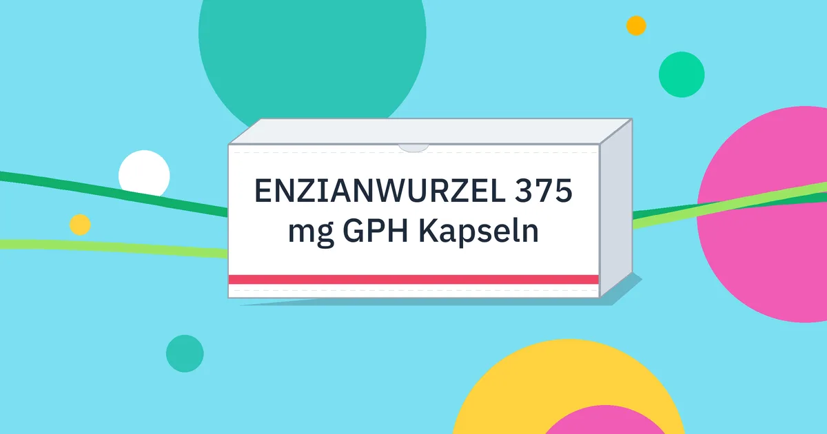 Symbolbild: Packung mit der Aufschrift ENZIANWURZEL 375 mg GPH Kapseln (PZN 06922976) – Verfügbarkeit und Bezug in Apotheken in Frankfurt am Main