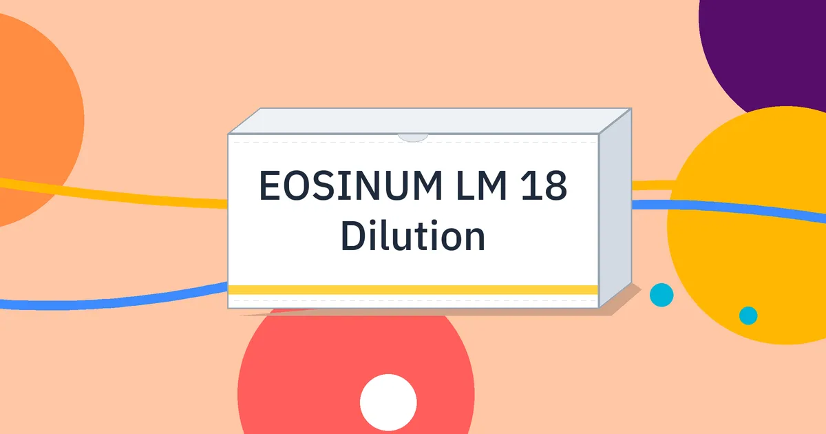 Symbolbild: Packung mit der Aufschrift EOSINUM LM 18 Dilution (PZN 16704683) – Verfügbarkeit und Bezug in Apotheken in Frankfurt am Main