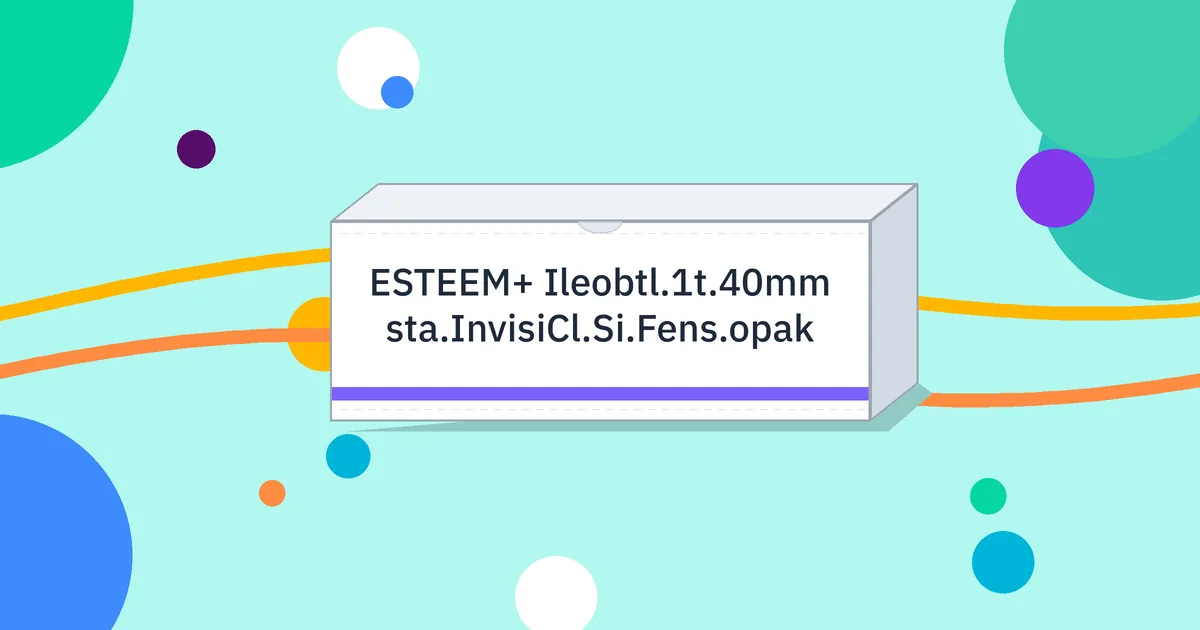 Symbolbild: Packung mit der Aufschrift ESTEEM+ Ileobtl.1t.40mm sta.InvisiCl.Si.Fens.opak (PZN 13507522) – Verfügbarkeit und Bezug in Apotheken in Frankfurt am Main