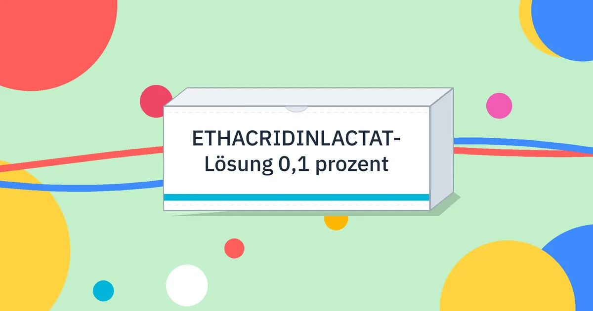 Symbolbild: Packung mit der Aufschrift ETHACRIDINLACTAT-Lösung 0,1 prozent (PZN 01055629) – Verfügbarkeit und Bezug in Apotheken in Frankfurt am Main