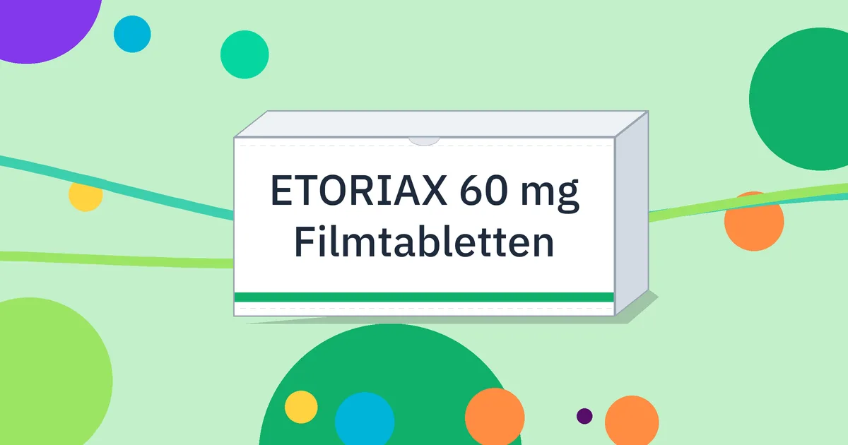 Symbolbild: Packung mit der Aufschrift ETORIAX 60 mg Filmtabletten (PZN 12653894) – Verfügbarkeit und Bezug in Apotheken in Frankfurt am Main