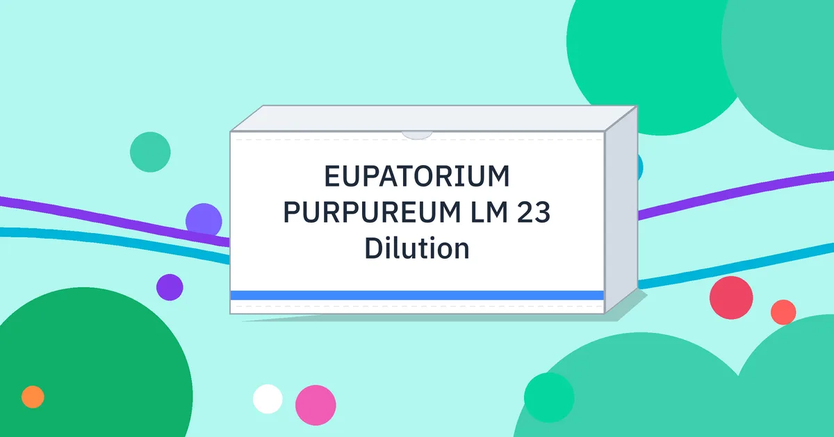 Symbolbild: Packung mit der Aufschrift EUPATORIUM PURPUREUM LM 23 Dilution (PZN 13481515) – Verfügbarkeit und Bezug in Apotheken in Frankfurt am Main