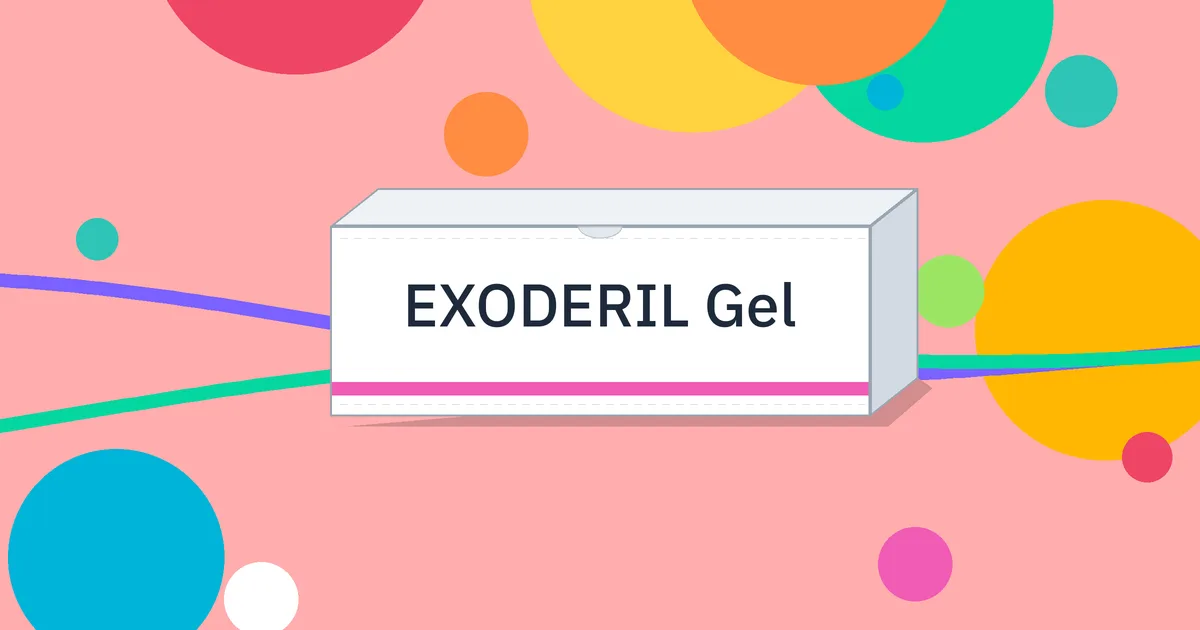 Symbolbild: Packung mit der Aufschrift EXODERIL Gel (PZN 03043895) – Verfügbarkeit und Bezug in Apotheken in Frankfurt am Main