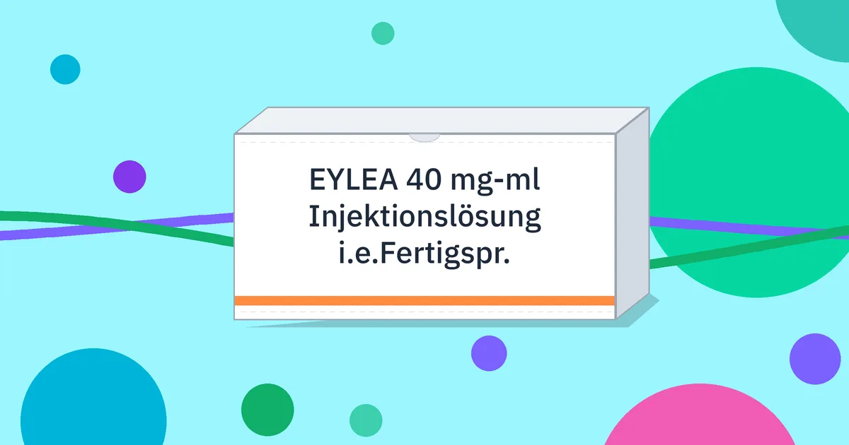 Symbolbild: Packung mit der Aufschrift EYLEA 40 mg-ml Injektionslösung i.e.Fertigspr. (PZN 16687855) – Verfügbarkeit und Bezug in Apotheken in Frankfurt am Main