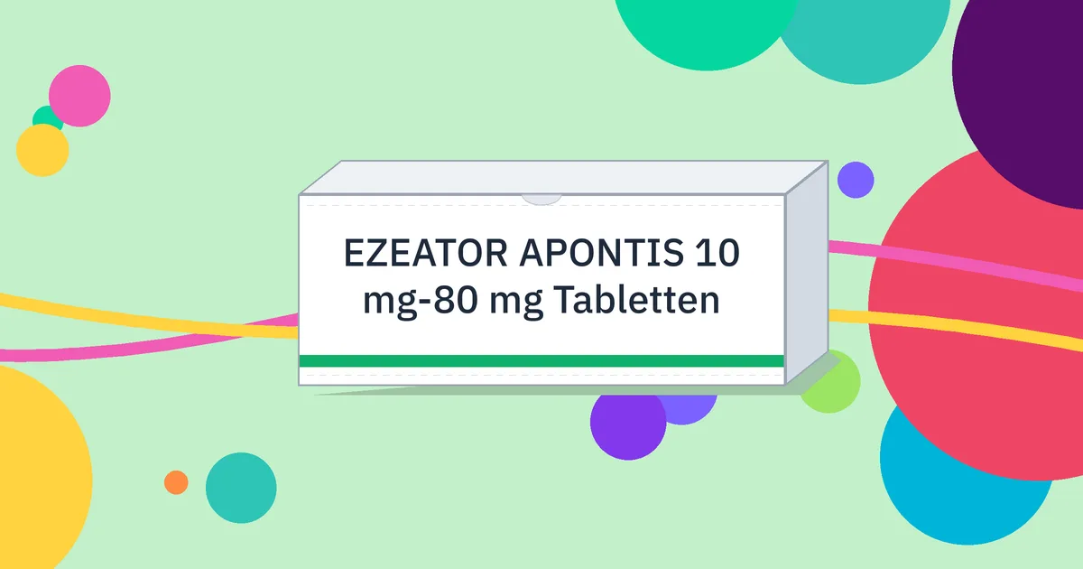 Symbolbild: Packung mit der Aufschrift EZEATOR APONTIS 10 mg-80 mg Tabletten (PZN 16775074) – Verfügbarkeit und Bezug in Apotheken in Frankfurt am Main