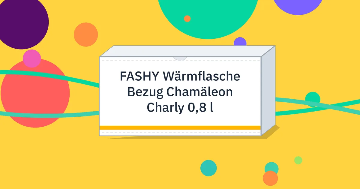 Symbolbild: Packung mit der Aufschrift FASHY Wärmflasche Bezug Chamäleon Charly 0,8 l (PZN 18026081) – Verfügbarkeit und Bezug in Apotheken in Frankfurt am Main