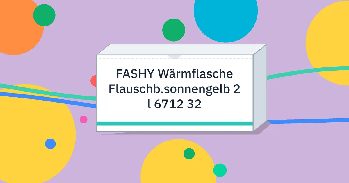Symbolbild: Packung mit der Aufschrift FASHY Wärmflasche Flauschb.sonnengelb 2 l 6712 32 (PZN 16579226) – Verfügbarkeit und Bezug in Apotheken in Frankfurt am Main