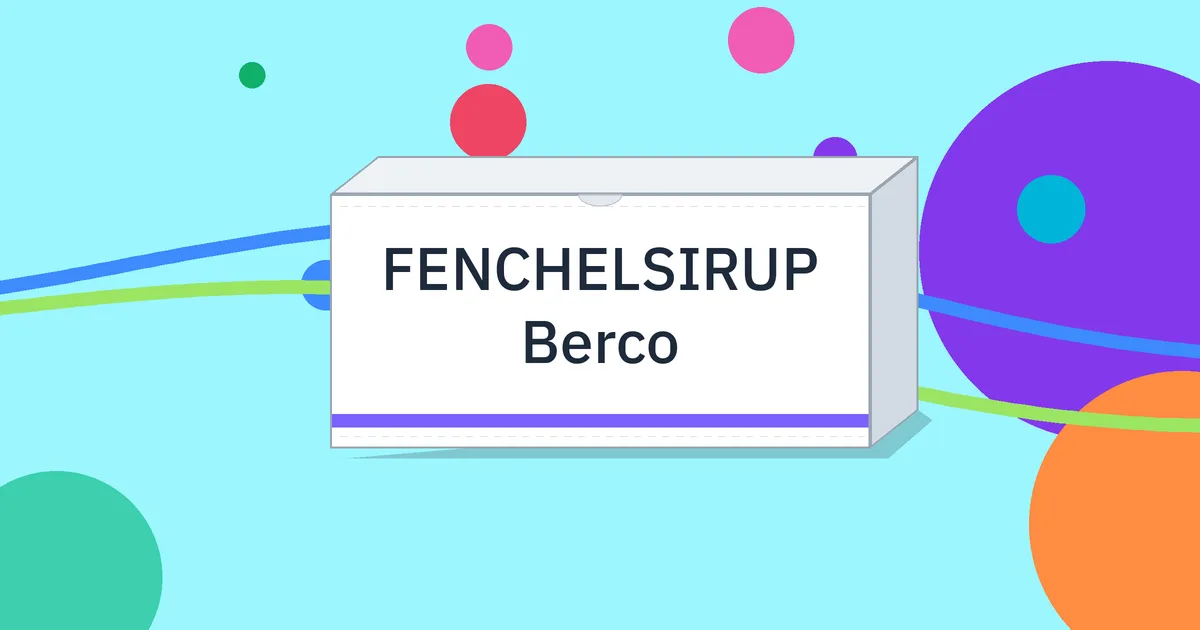 Symbolbild: Packung mit der Aufschrift FENCHELSIRUP Berco (PZN 04511163) – Verfügbarkeit und Bezug in Apotheken in Frankfurt am Main