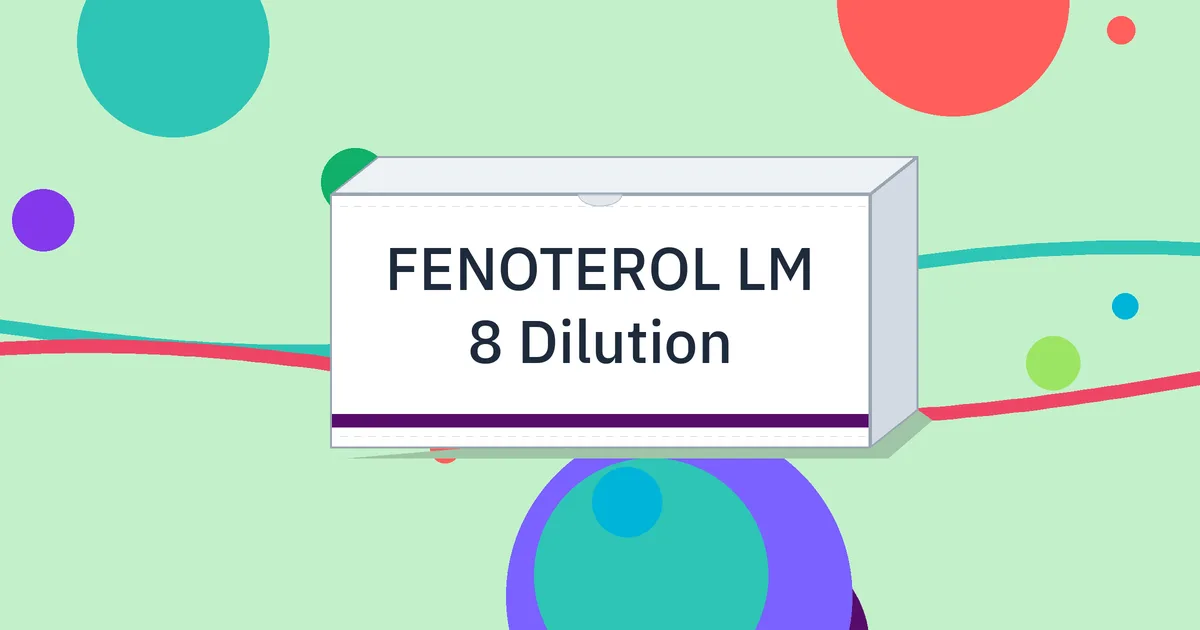 Symbolbild: Packung mit der Aufschrift FENOTEROL LM 8 Dilution (PZN 12847049) – Verfügbarkeit und Bezug in Apotheken in Frankfurt am Main