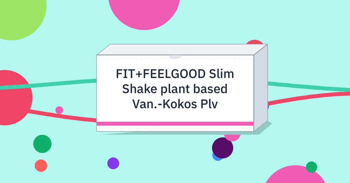 Symbolbild: Packung mit der Aufschrift FIT+FEELGOOD Slim Shake plant based Van.-Kokos Plv (PZN 18212889) – Verfügbarkeit und Bezug in Apotheken in Frankfurt am Main