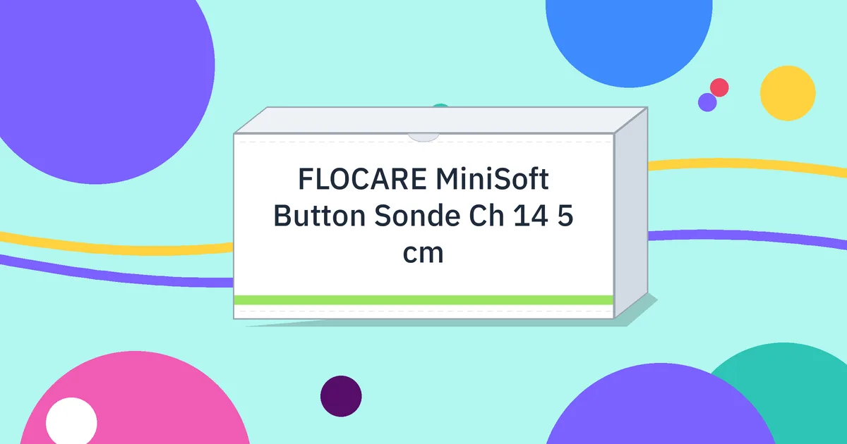 Symbolbild: Packung mit der Aufschrift FLOCARE MiniSoft Button Sonde Ch 14 5 cm (PZN 16019326) – Verfügbarkeit und Bezug in Apotheken in Frankfurt am Main