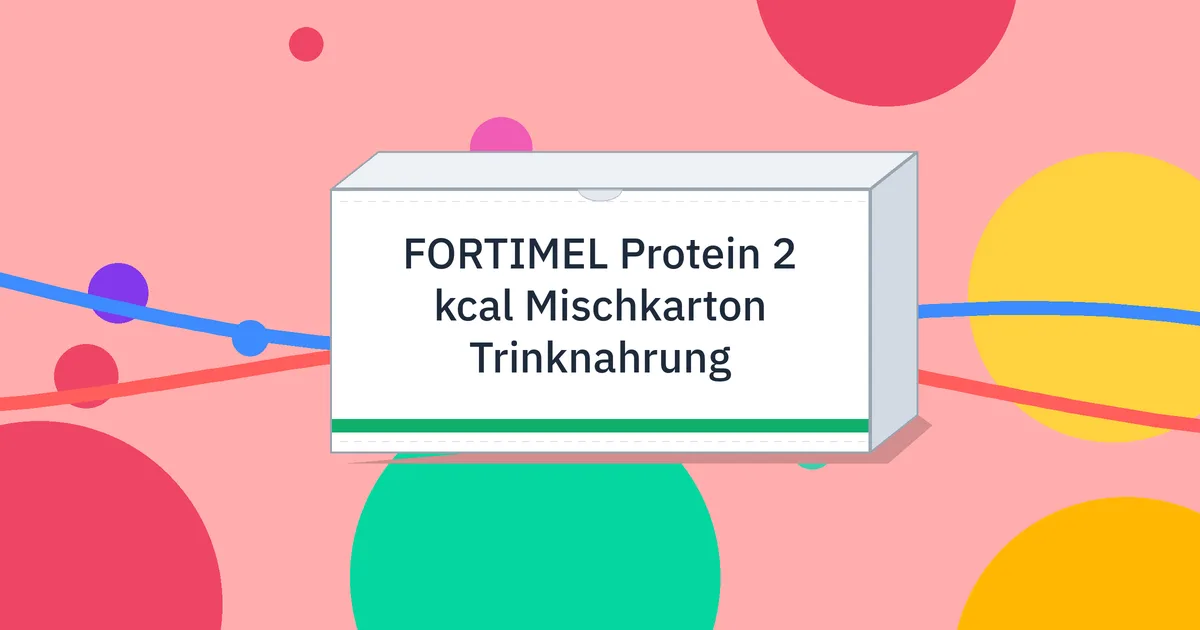 Symbolbild: Packung mit der Aufschrift FORTIMEL Protein 2 kcal Mischkarton Trinknahrung (PZN 19460595) – Verfügbarkeit und Bezug in Apotheken in Frankfurt am Main