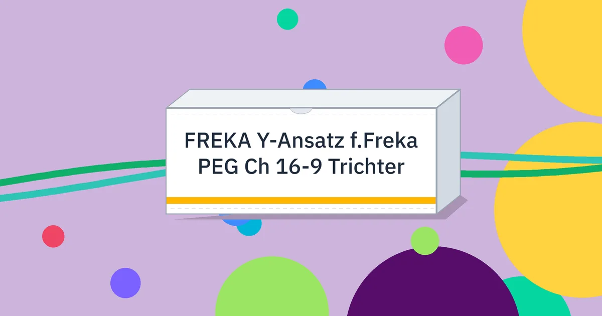 Symbolbild: Packung mit der Aufschrift FREKA Y-Ansatz f.Freka PEG Ch 16-9 Trichter (PZN 18266804) – Verfügbarkeit und Bezug in Apotheken in Frankfurt am Main