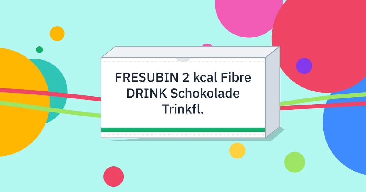 Symbolbild: Packung mit der Aufschrift FRESUBIN 2 kcal Fibre DRINK Schokolade Trinkfl. (PZN 19787764) – Verfügbarkeit und Bezug in Apotheken in Frankfurt am Main