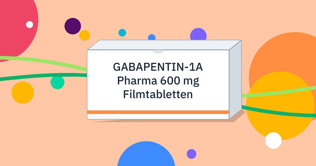 Symbolbild: Packung mit der Aufschrift GABAPENTIN-1A Pharma 600 mg Filmtabletten (PZN 01602623) – Verfügbarkeit und Bezug in Apotheken in Frankfurt am Main