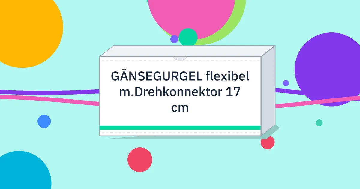 Symbolbild: Packung mit der Aufschrift GÄNSEGURGEL flexibel m.Drehkonnektor 17 cm (PZN 16159903) – Verfügbarkeit und Bezug in Apotheken in Frankfurt am Main