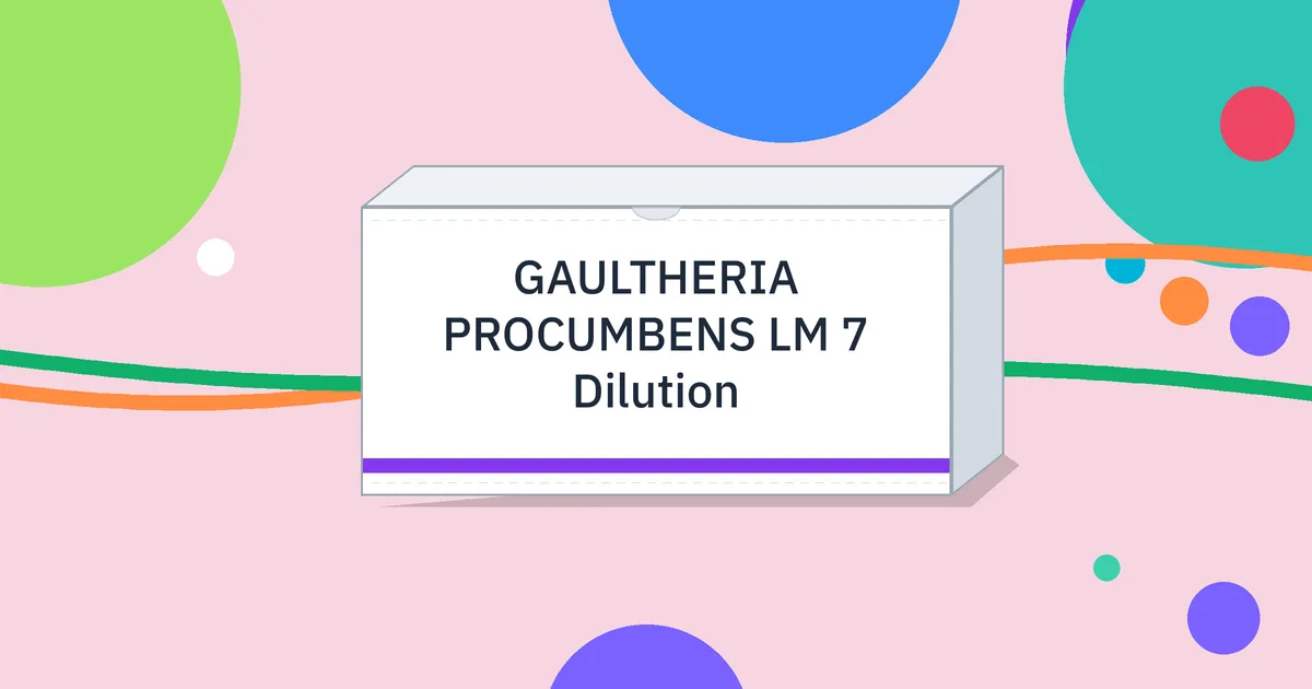 Symbolbild: Packung mit der Aufschrift GAULTHERIA PROCUMBENS LM 7 Dilution (PZN 13498912) – Verfügbarkeit und Bezug in Apotheken in Frankfurt am Main