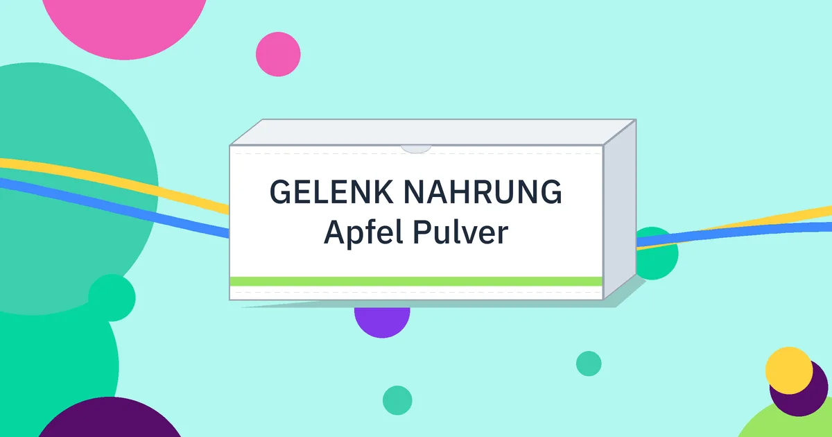Symbolbild: Packung mit der Aufschrift GELENK NAHRUNG Apfel Pulver (PZN 00143596) – Verfügbarkeit und Bezug in Apotheken in Frankfurt am Main