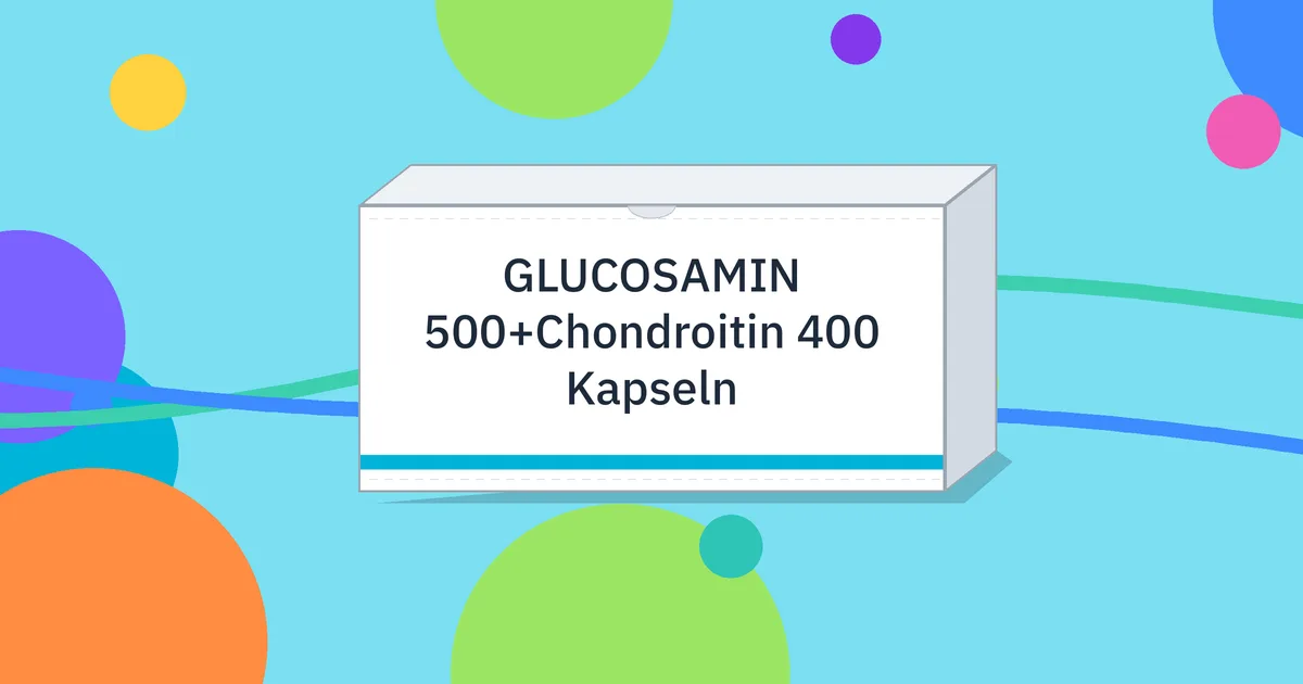 Symbolbild: Packung mit der Aufschrift GLUCOSAMIN 500+Chondroitin 400 Kapseln (PZN 08925714) – Verfügbarkeit und Bezug in Apotheken in Frankfurt am Main