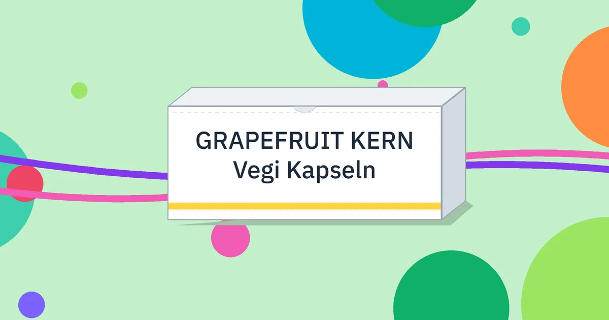 Symbolbild: Packung mit der Aufschrift GRAPEFRUIT KERN Vegi Kapseln (PZN 03848995) – Verfügbarkeit und Bezug in Apotheken in Frankfurt am Main