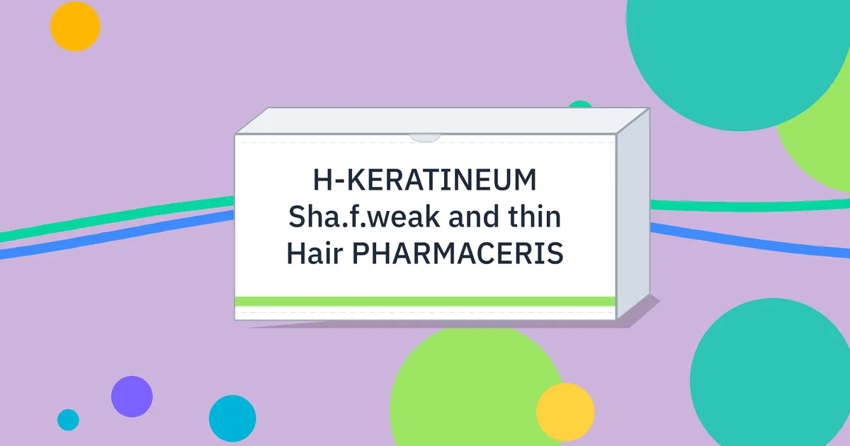 Symbolbild: Packung mit der Aufschrift H-KERATINEUM Sha.f.weak and thin Hair PHARMACERIS (PZN 16390753) – Verfügbarkeit und Bezug in Apotheken in Frankfurt am Main