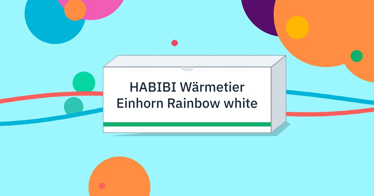 Symbolbild: Packung mit der Aufschrift HABIBI Wärmetier Einhorn Rainbow white (PZN 15747727) – Verfügbarkeit und Bezug in Apotheken in Frankfurt am Main