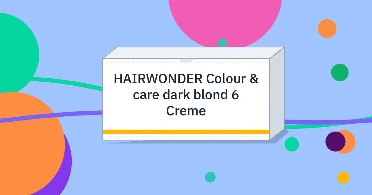 Symbolbild: Packung mit der Aufschrift HAIRWONDER Colour & care dark blond 6 Creme (PZN 09441154) – Verfügbarkeit und Bezug in Apotheken in Frankfurt am Main