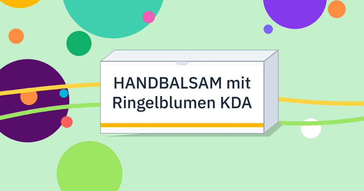 Symbolbild: Packung mit der Aufschrift HANDBALSAM mit Ringelblumen KDA (PZN 16138031) – Verfügbarkeit und Bezug in Apotheken in Frankfurt am Main