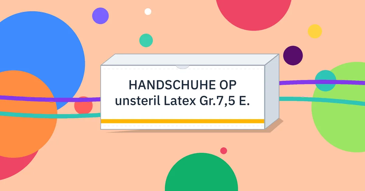 Symbolbild: Packung mit der Aufschrift HANDSCHUHE OP unsteril Latex Gr.7,5 E. (PZN 01963427) – Verfügbarkeit und Bezug in Apotheken in Frankfurt am Main