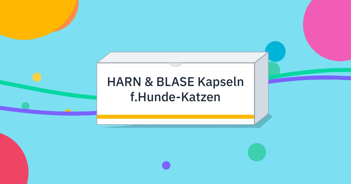 Symbolbild: Packung mit der Aufschrift HARN & BLASE Kapseln f.Hunde-Katzen (PZN 19459445) – Verfügbarkeit und Bezug in Apotheken in Frankfurt am Main