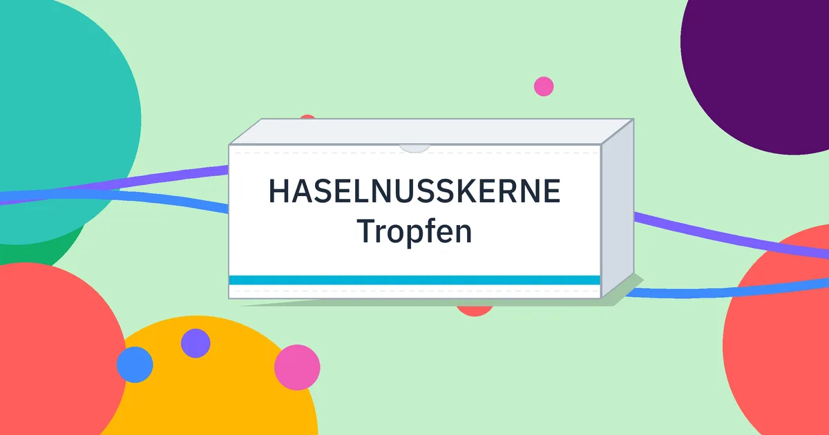 Symbolbild: Packung mit der Aufschrift HASELNUSSKERNE Tropfen (PZN 19418653) – Verfügbarkeit und Bezug in Apotheken in Frankfurt am Main